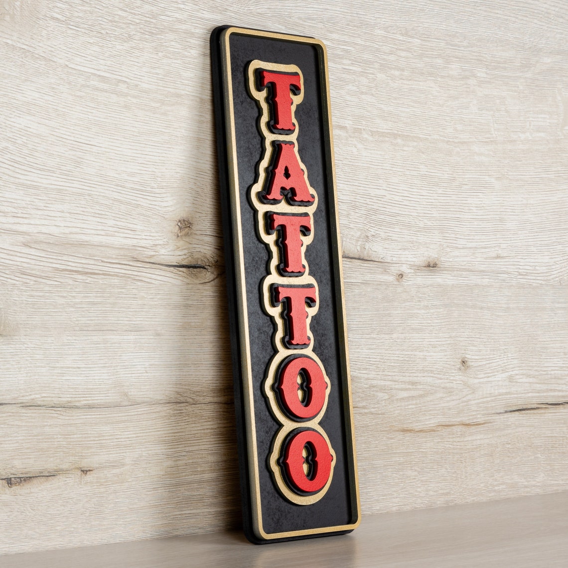 Layered Tattoo Studio Sign 3D Multi Layer Design Vintage Style Tattoo ...