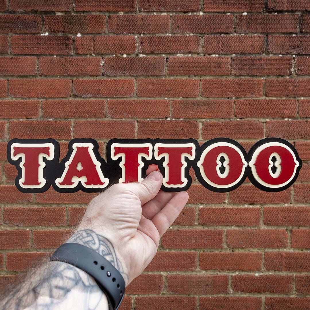 Layered Tattoo Studio Sign - 3D Multi Layer Design - Vintage Style ...