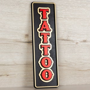 Layered Tattoo Studio Sign 3D Multi Layer Design Vintage Style Tattoo ...