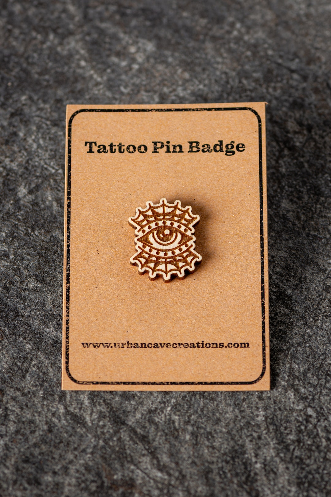 Eye Tattoo Design Pin Badge - Traditional Tattoo - Laser Engraved ...