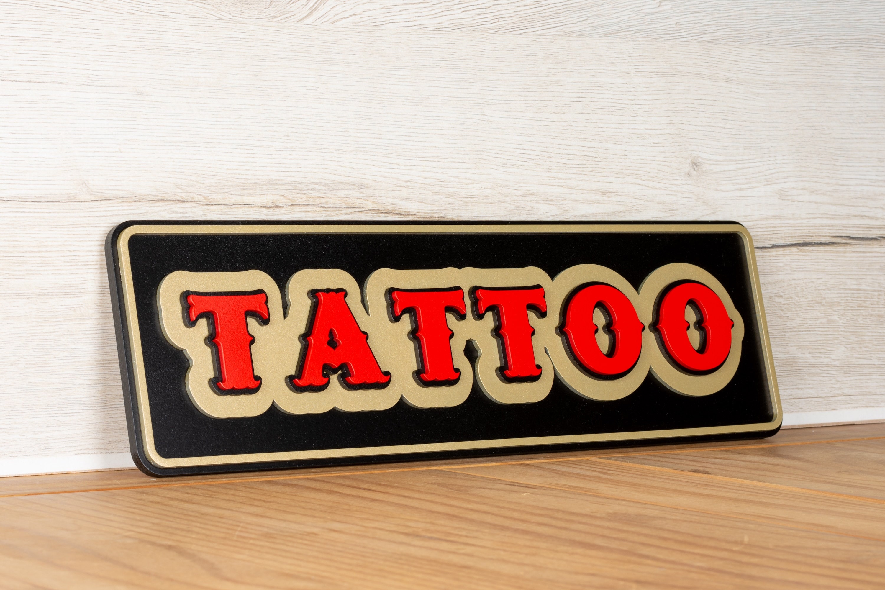 Layered Tattoo Studio Sign - 3D Multi Layer Design - Vintage Style ...