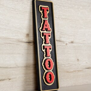 Layered Tattoo Studio Sign 3D Multi Layer Design Vintage Style Tattoo ...