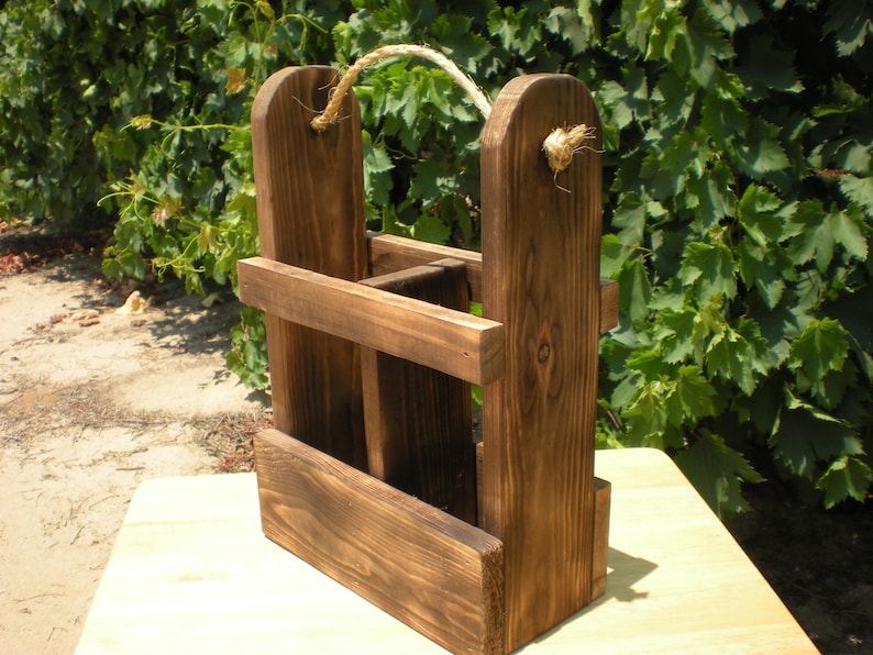 Dark Wooden Wine Caddy - Etsy