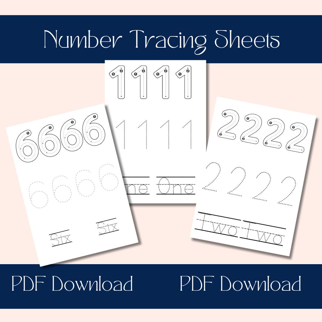 Number Tracing Sheets, Handwriting Practice, Home Education Resources ...