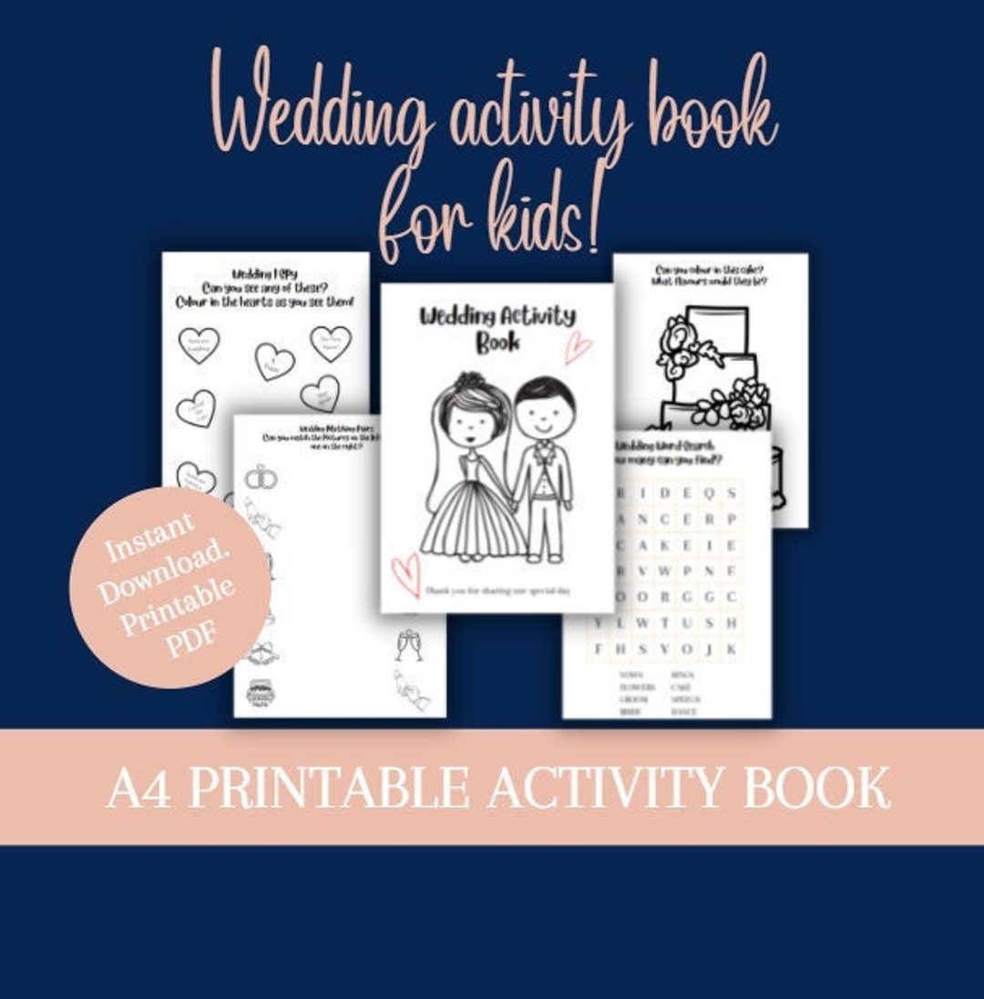Printable Wedding Activity Books, Wedding Activity Book for Kids, Make ...