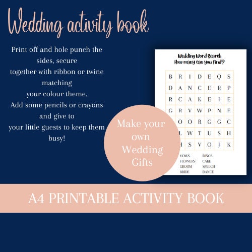 Printable Wedding Activity Books Wedding Activity Book for | Etsy