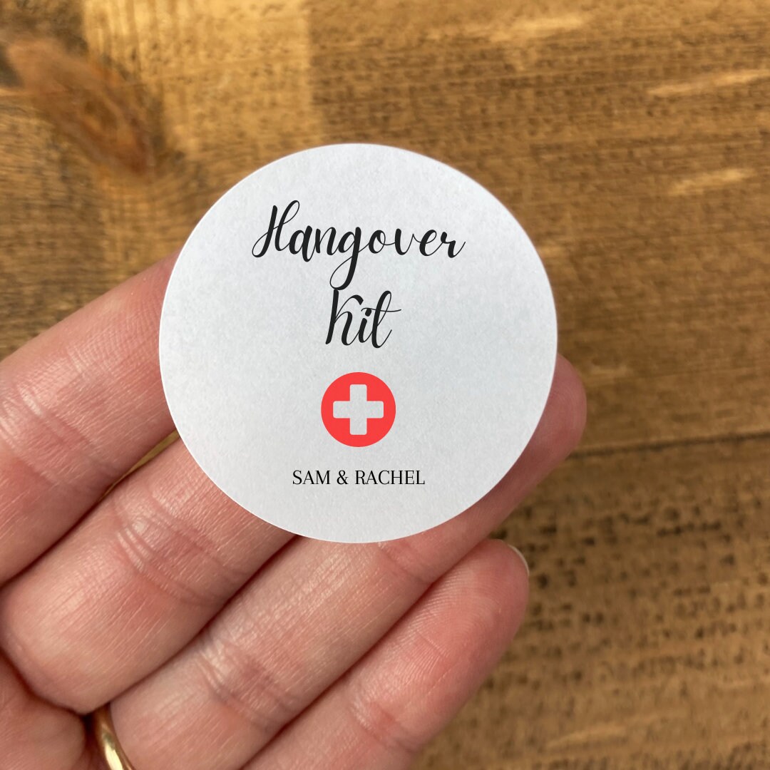 Personalised Wedding Favour Stickers Hangover Kit Stickers - Etsy