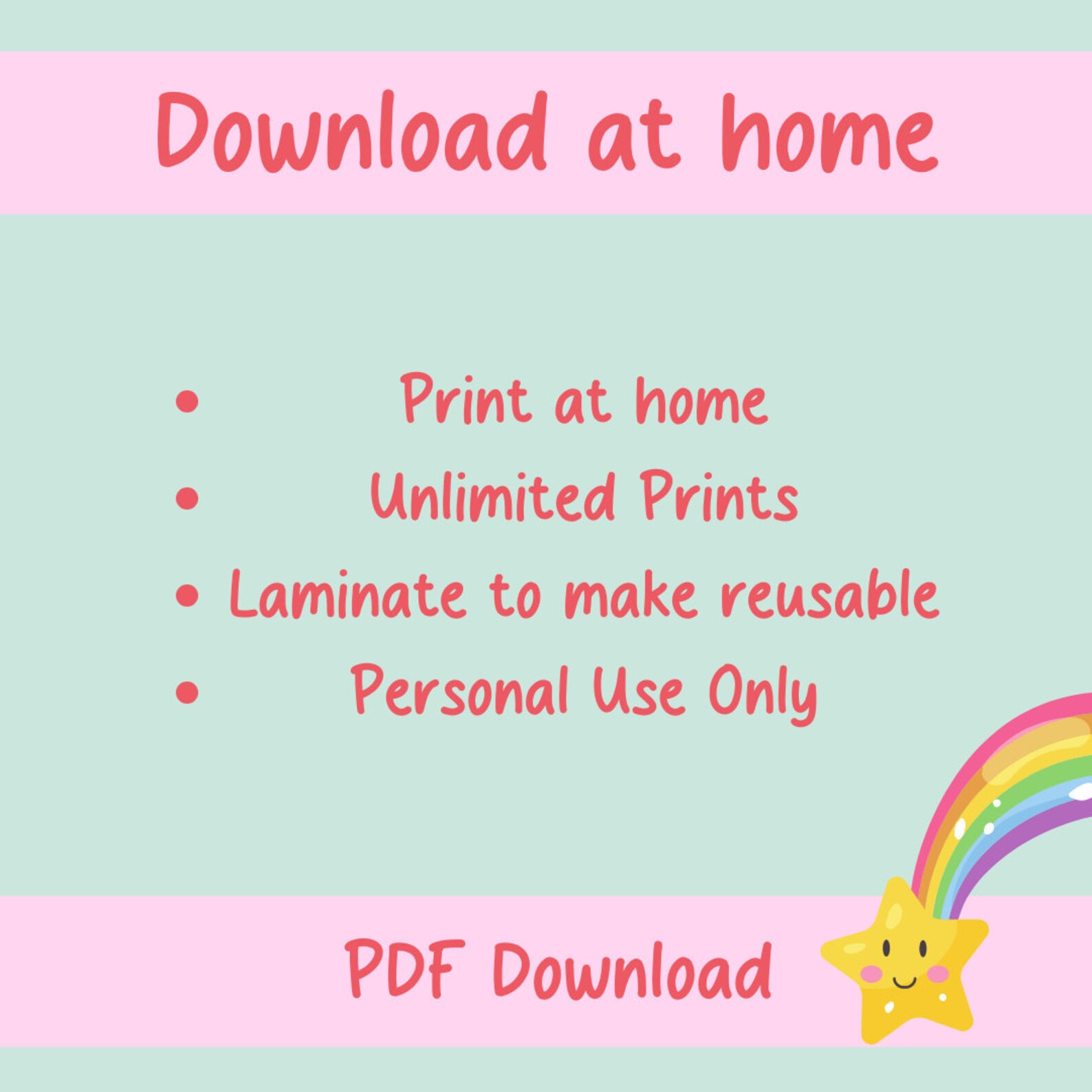 Print at Home Reward Chart, Colourful Sticker Chart, Chore Chart - Etsy