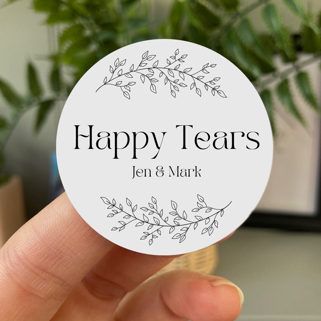Personalised Wedding Happy Tears Stickers, Tissue Wedding Stickers ...