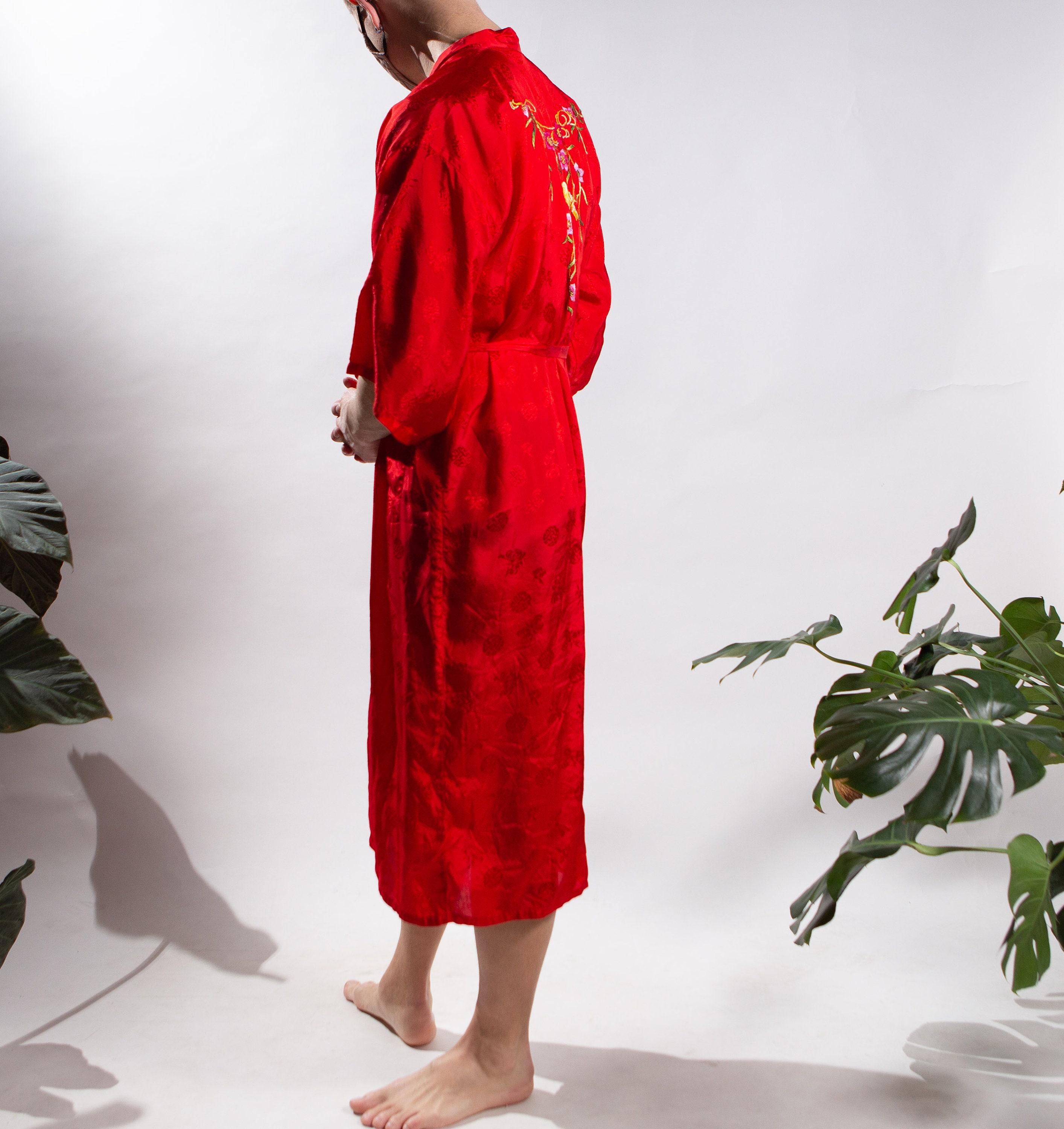 Women's / Unisex Vintage Robe One Size Red Asian - Etsy