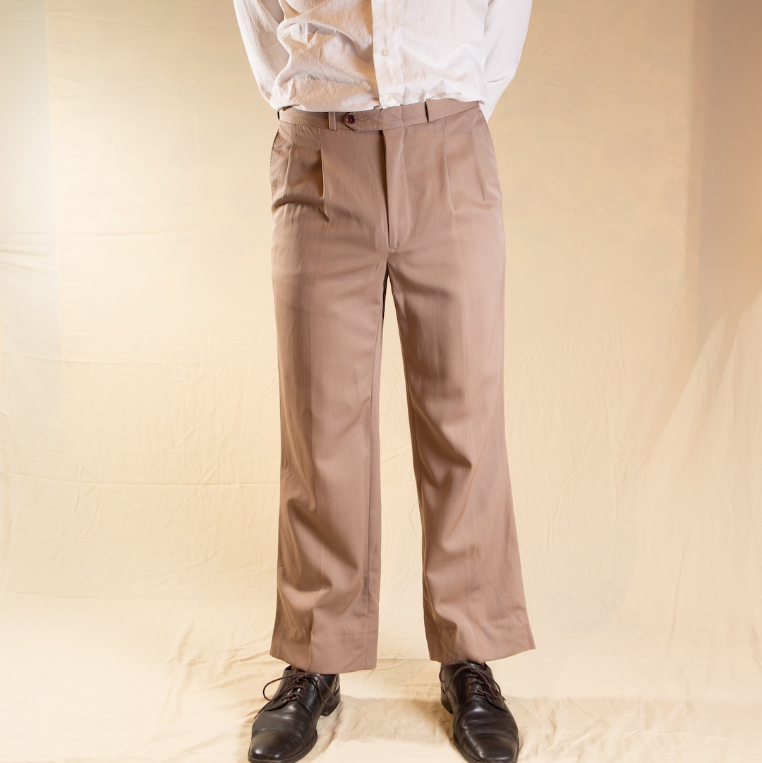 Vintage Men's Brown Formal Pants - Wedding Groom or Groomsman Attire ...