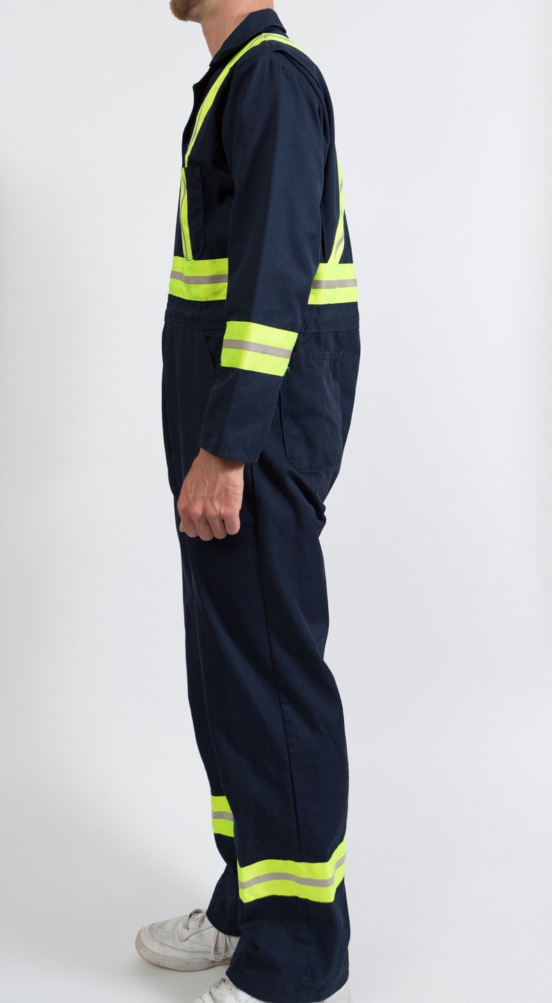 Reflective Coveralls 38 Small Workwear Blue Jumpsuit | Etsy
