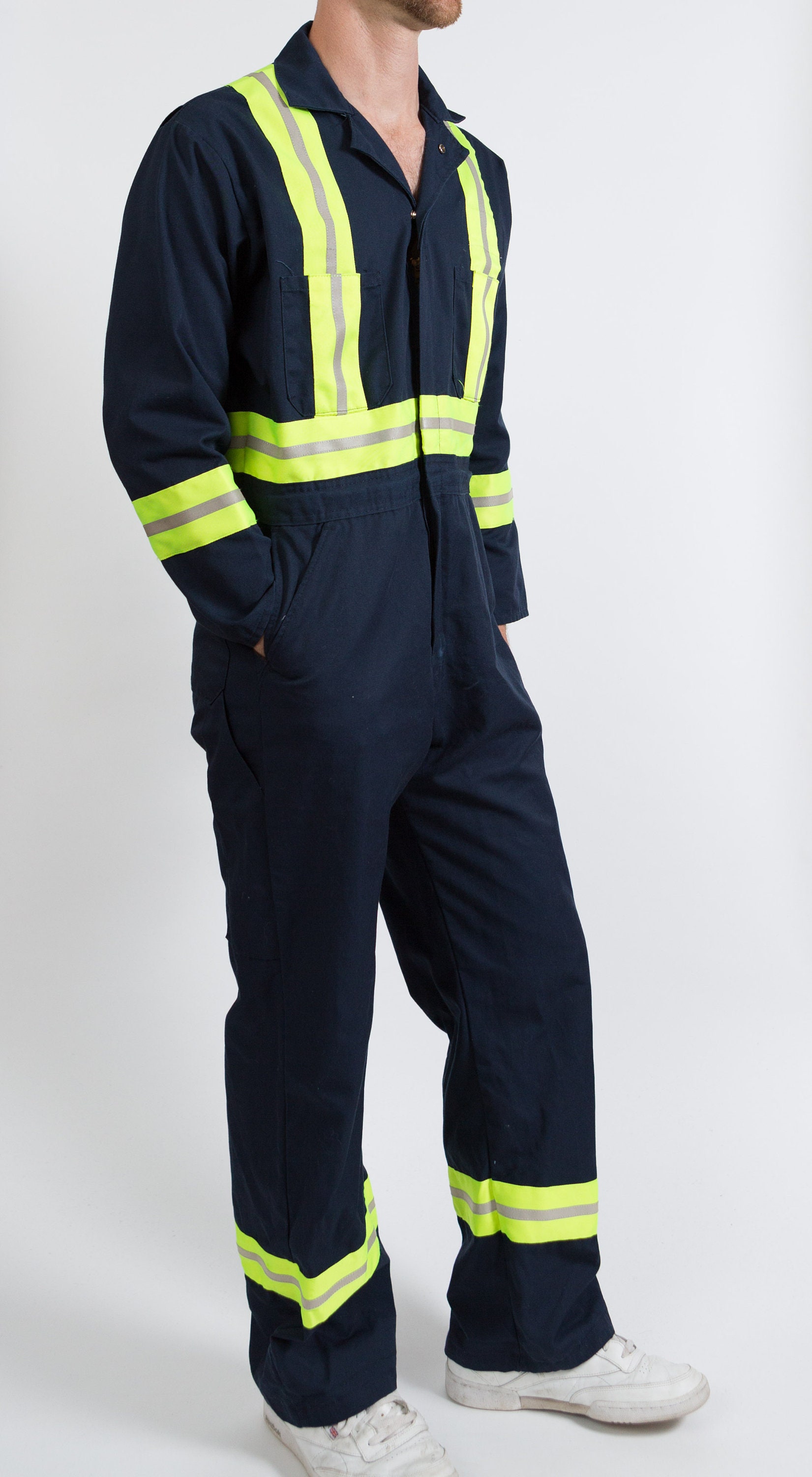 Reflective Coveralls 38 Small Workwear Blue Jumpsuit | Etsy