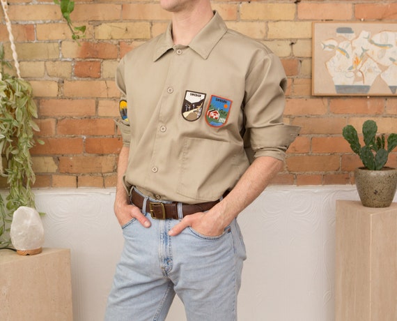 Boy Scout Style Shirt - Vintage Men's Oversized Mediu… - Gem