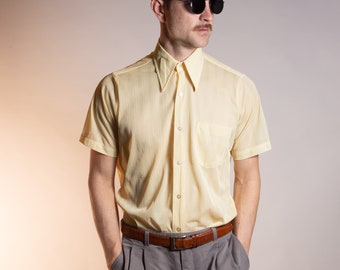Yellow Button up Shirt Men - Etsy