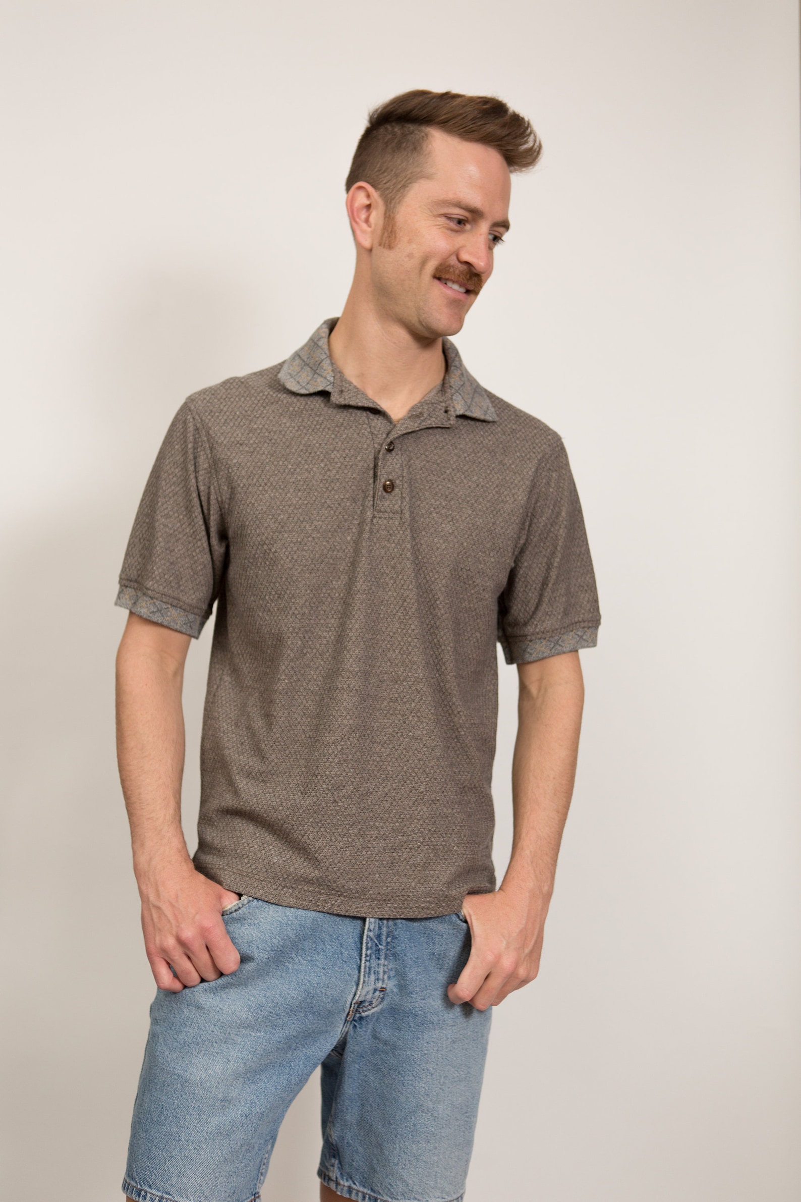 Vintage Men's Polo Shirt Small Size Light Brown Golf - Etsy