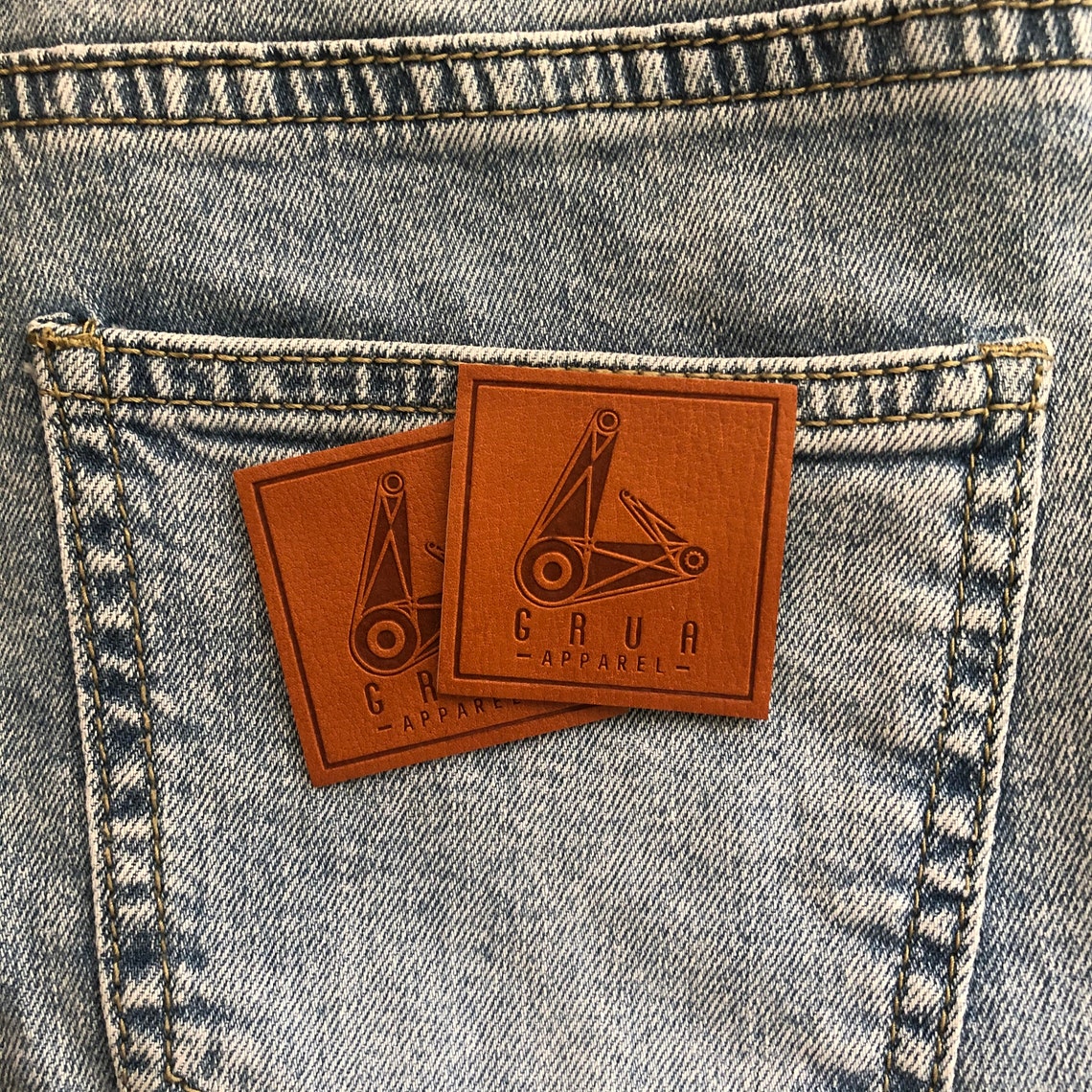 300 Custom Pu Patches Custom Leather Label Tag Jeans Label | Etsy Italia