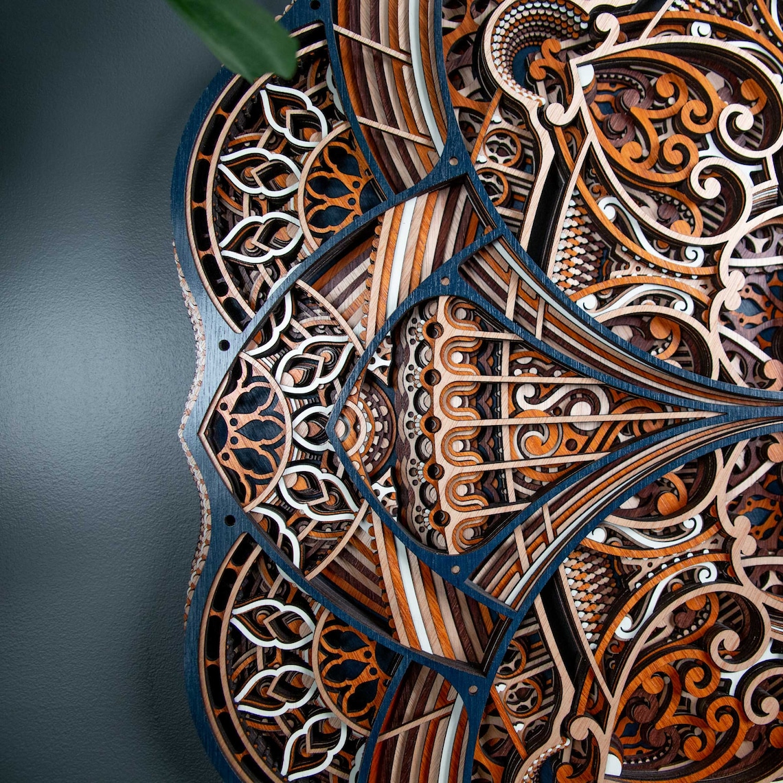 Demure With Color | Large 48" Round Mandala Wood Wall Art ...
