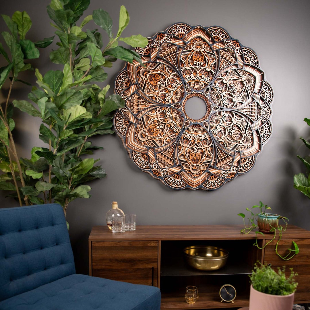 Amazing Mandala Wood Wall Art Photos