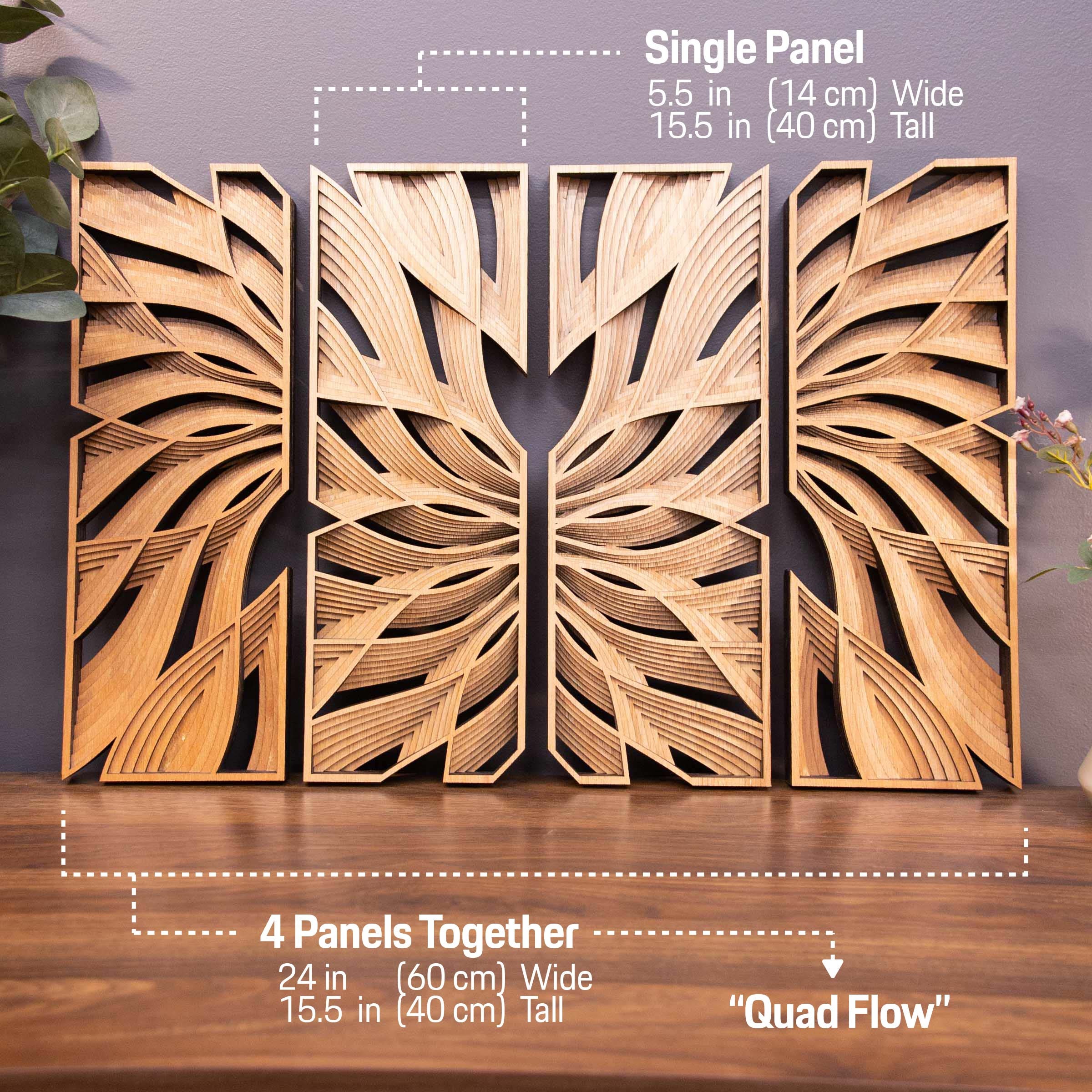 Quad Flow | 2 Pairs of Mirrored | 24 X 16" Wooden Wall Art - Etsy
