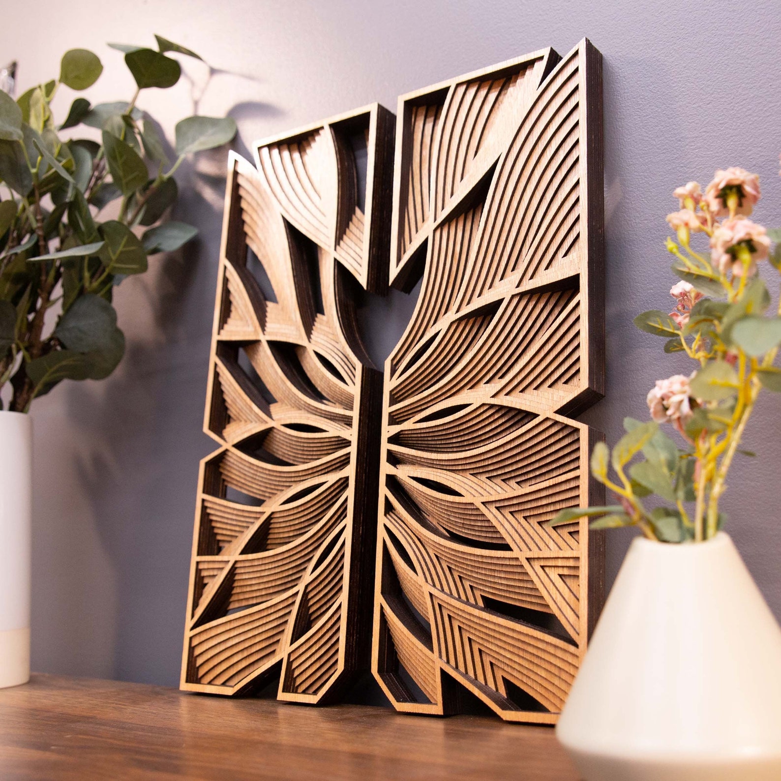 Quad Flow | 2 Pairs of Mirrored | 24 X 16" Wooden Wall Art - Etsy