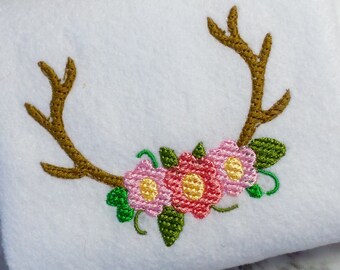 Antler Embroidery | Etsy