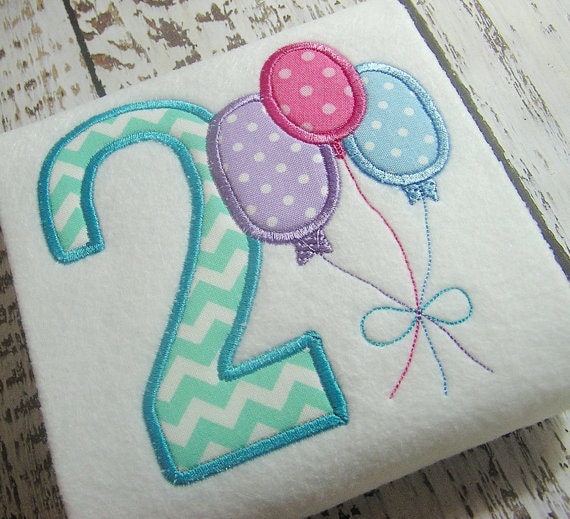 Applique Happy Birthday Machine Embroidery Instant Download Design ...