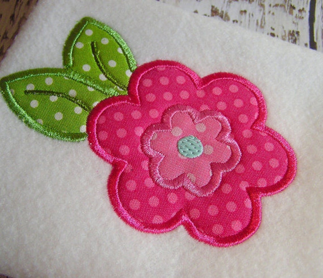 Applique Flower, Machine Embroidery, Instant Download Design, Pink ...