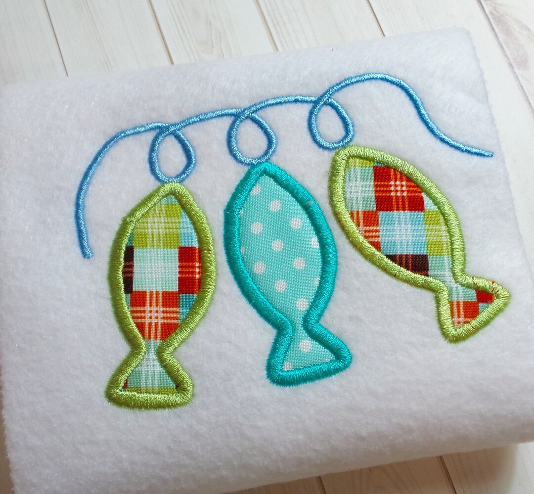 Appliqué Fish Line Machine Embroidery Instant Download Design, Sport ...