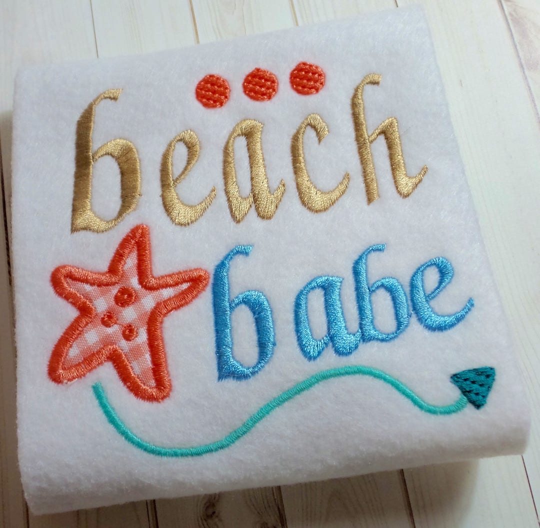 Appliqué Beach Babe Machine Embroidery Instant Download, Appliqué ...