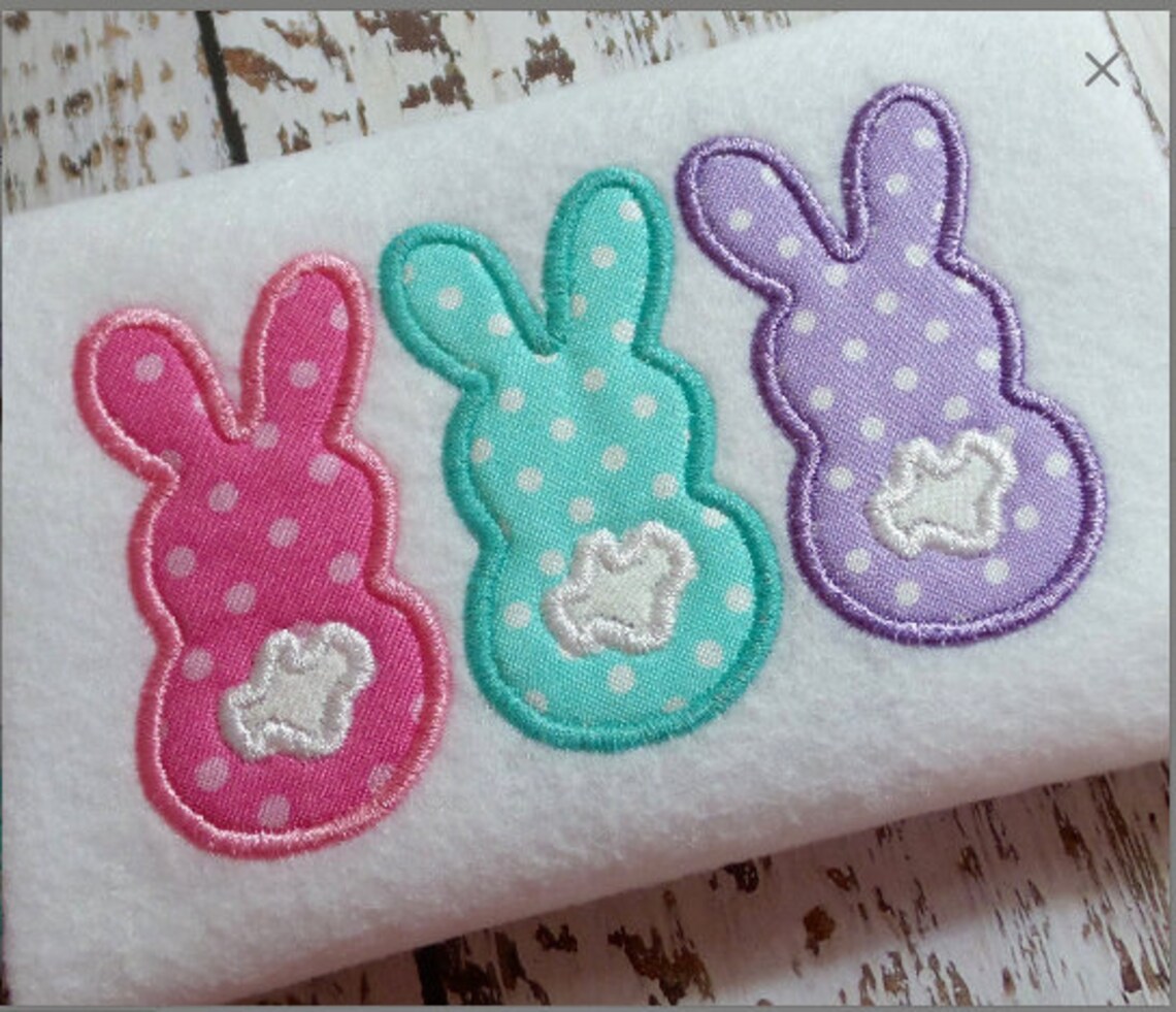 Applique Easter Bunny Machine Embroidery Instant Download Design, Trio ...
