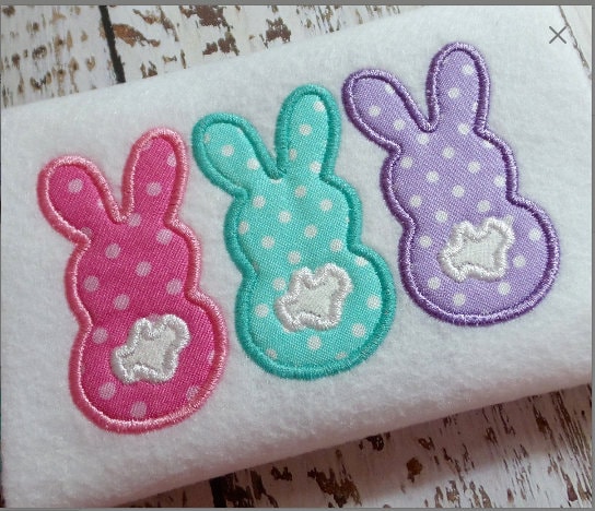 Applique Easter Bunny Machine Embroidery Instant Download Design, Trio ...