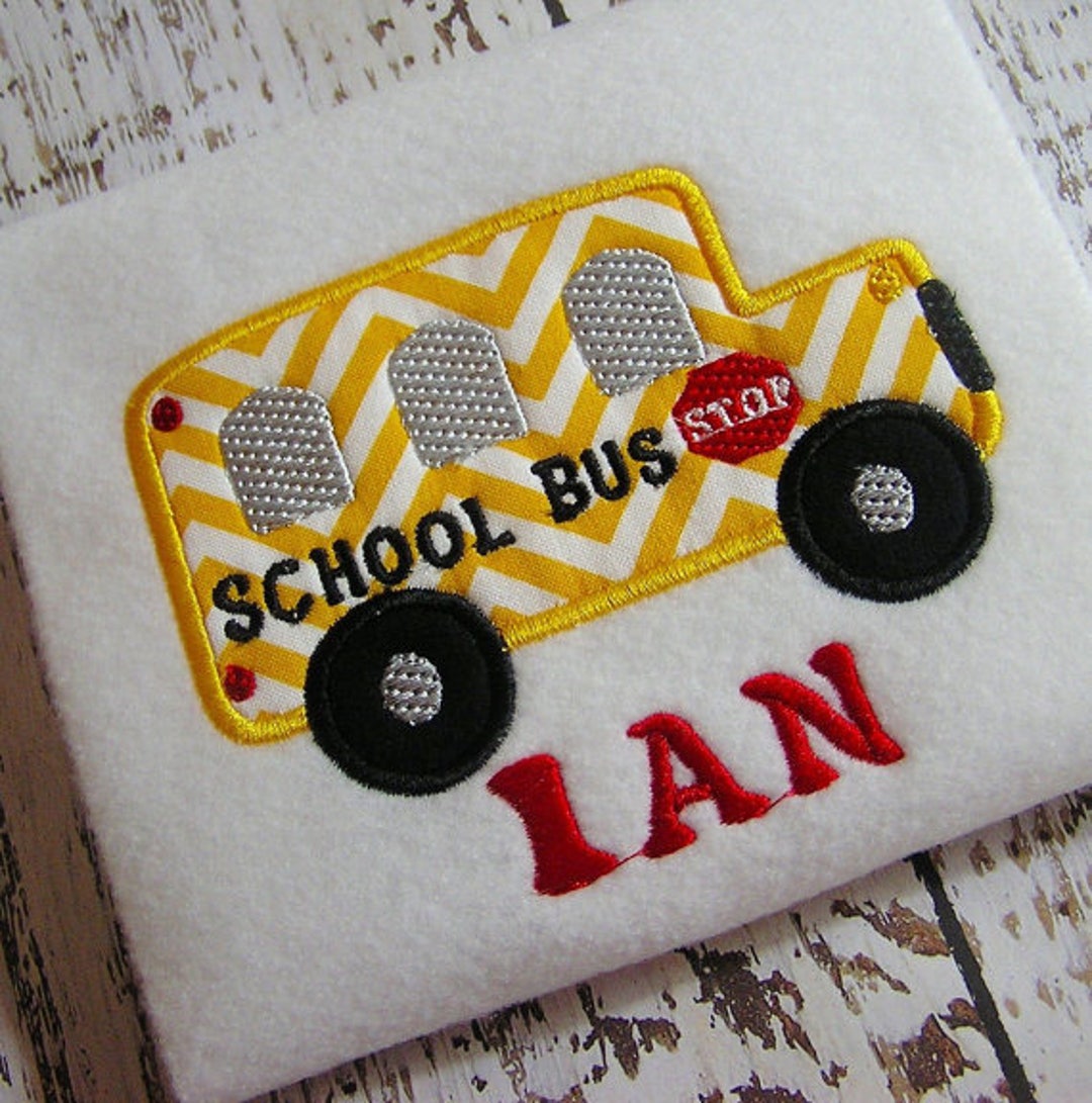 Appliqué School Bus Machine Embroidery Instant Download Design ...