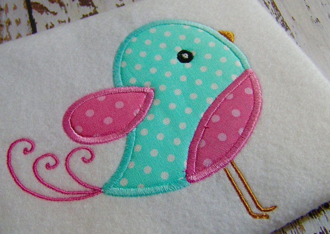 Applique Swirl Bird Machine Embroidery Design (instant Download) - Etsy