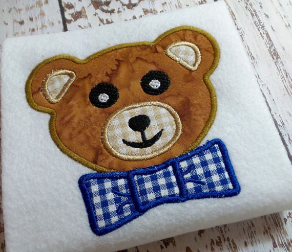 Applique Teddy Bear Machine Embroidery Instant Download Boy | Etsy