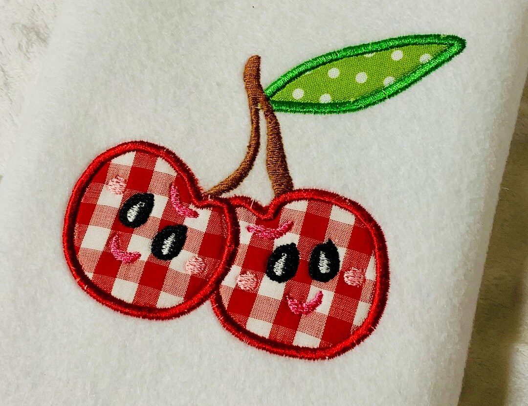 Machine Embroidery Applique Cherries Instant Download, Appliqué Cherry ...