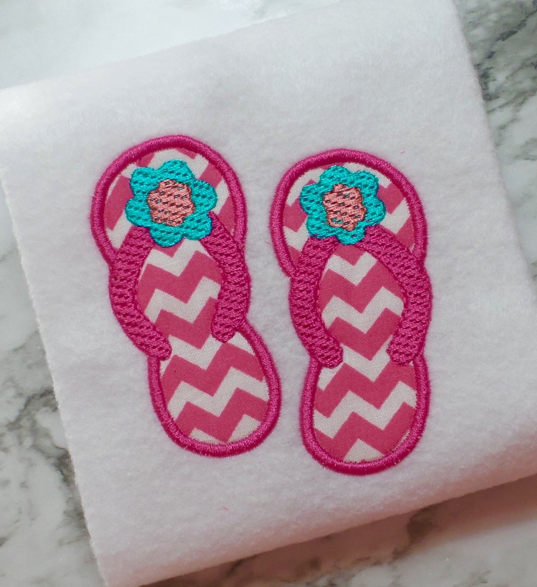Applique Flip Flops Machine Embroidery Instant Download Design, Summer ...