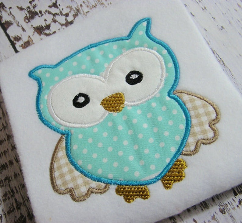 Applique Owl Machine Embroidery Instant Download Design, Baby Owl, Boy ...