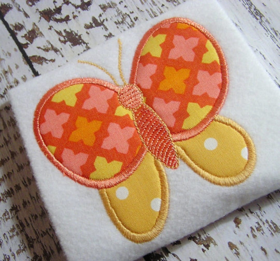 Applique Butterfly Machine Embroidery Design (instant Download) - Etsy