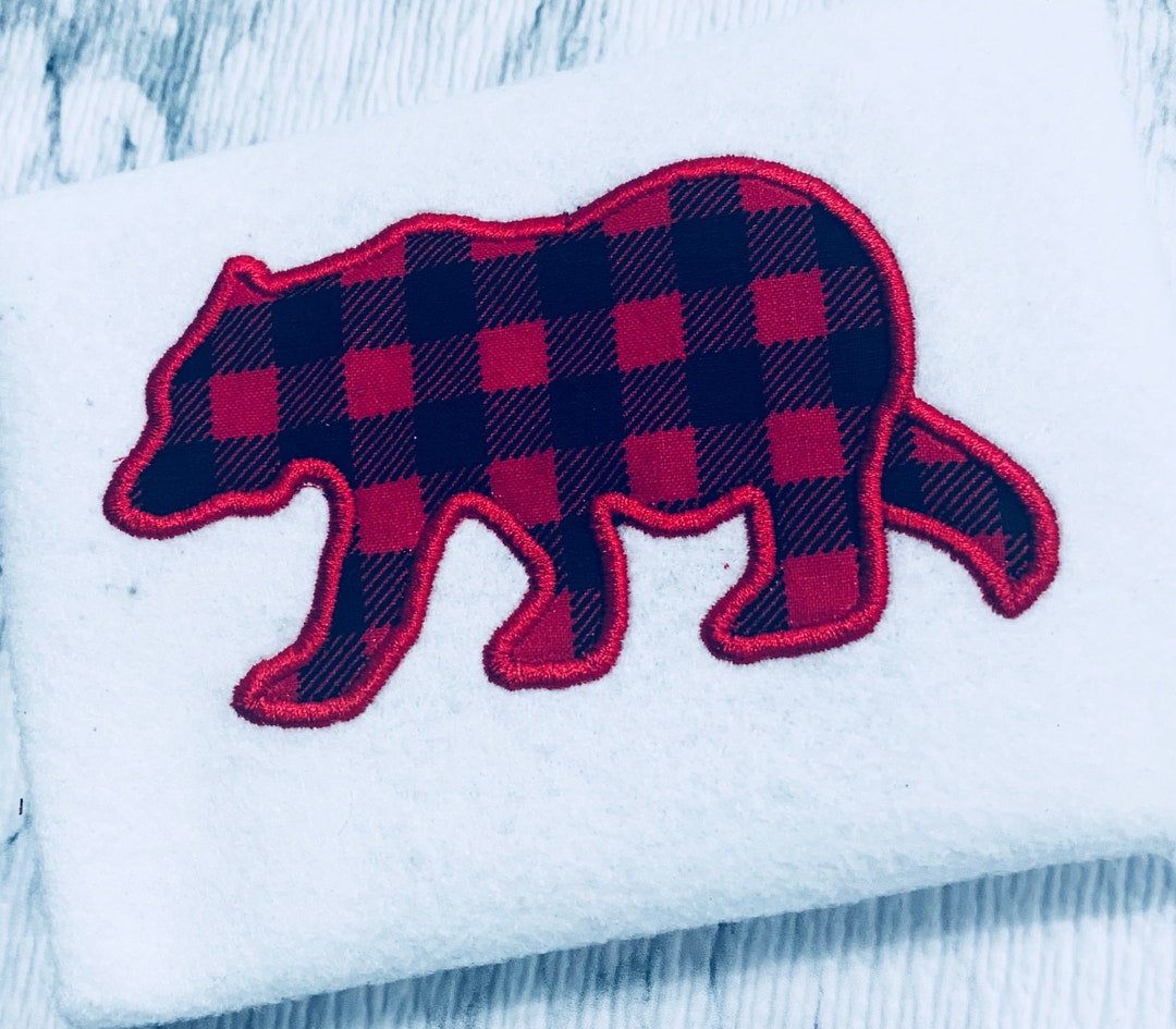 Applique Plaid Bear, Machine Embroidery Design (instant Download) - Etsy