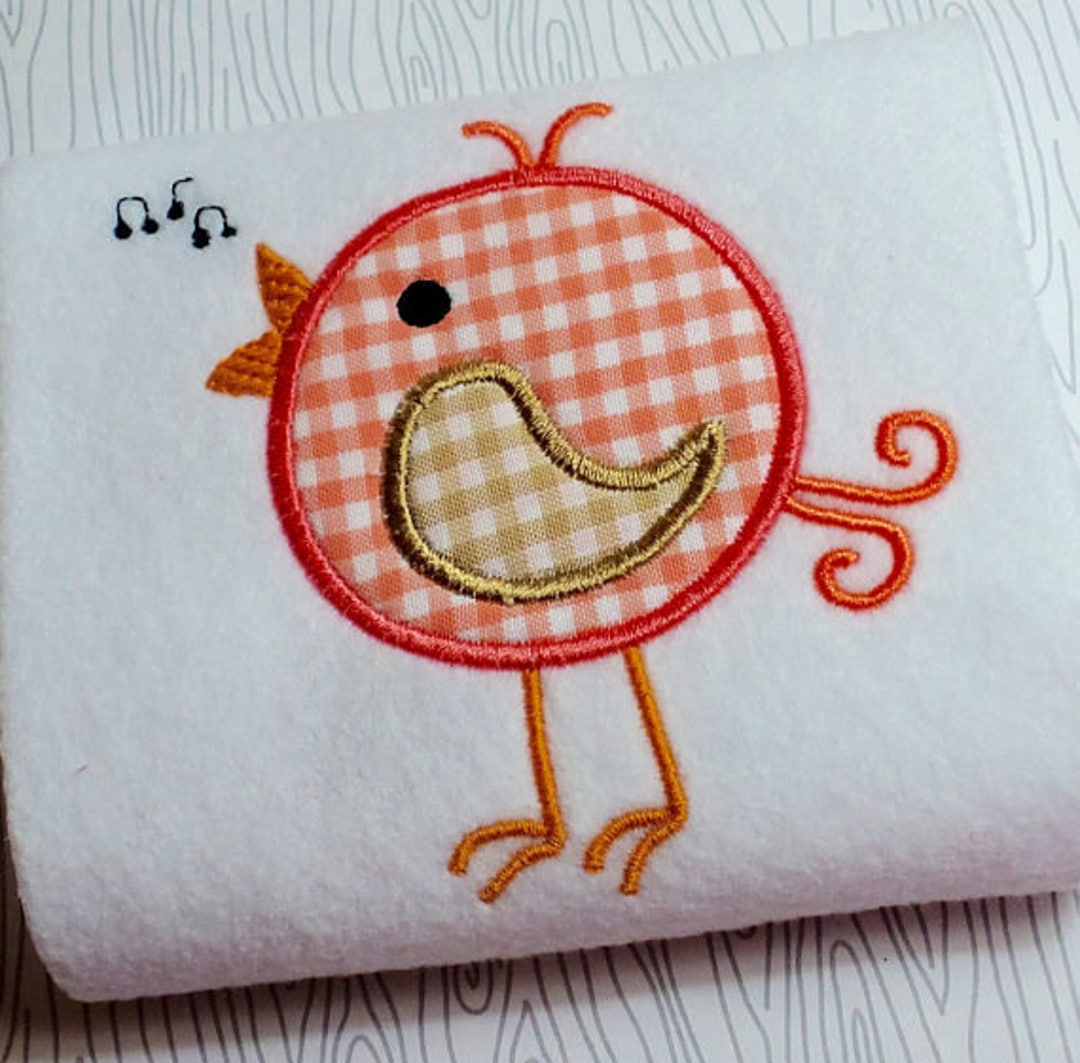Appliqué Song Bird Machine Embroidery Instant Download Design, Applique ...