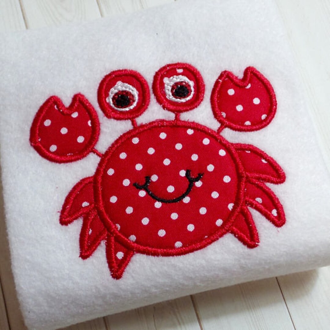 Applique Crab Machine Embroidery Instant Download Design, Appliqué ...