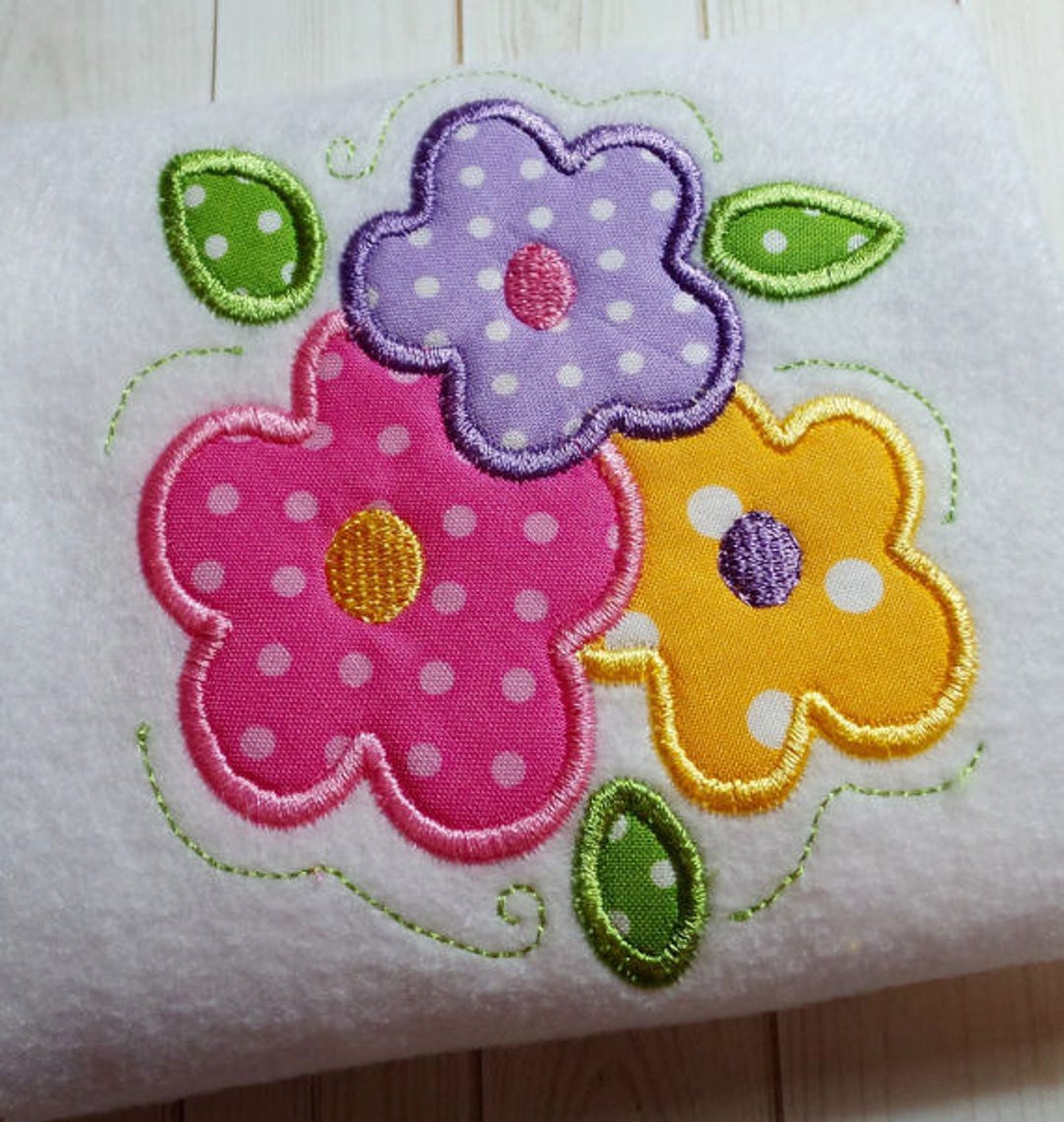 Applique Flowers, Machine Embroidery, Instant Download, Spring Flowers ...