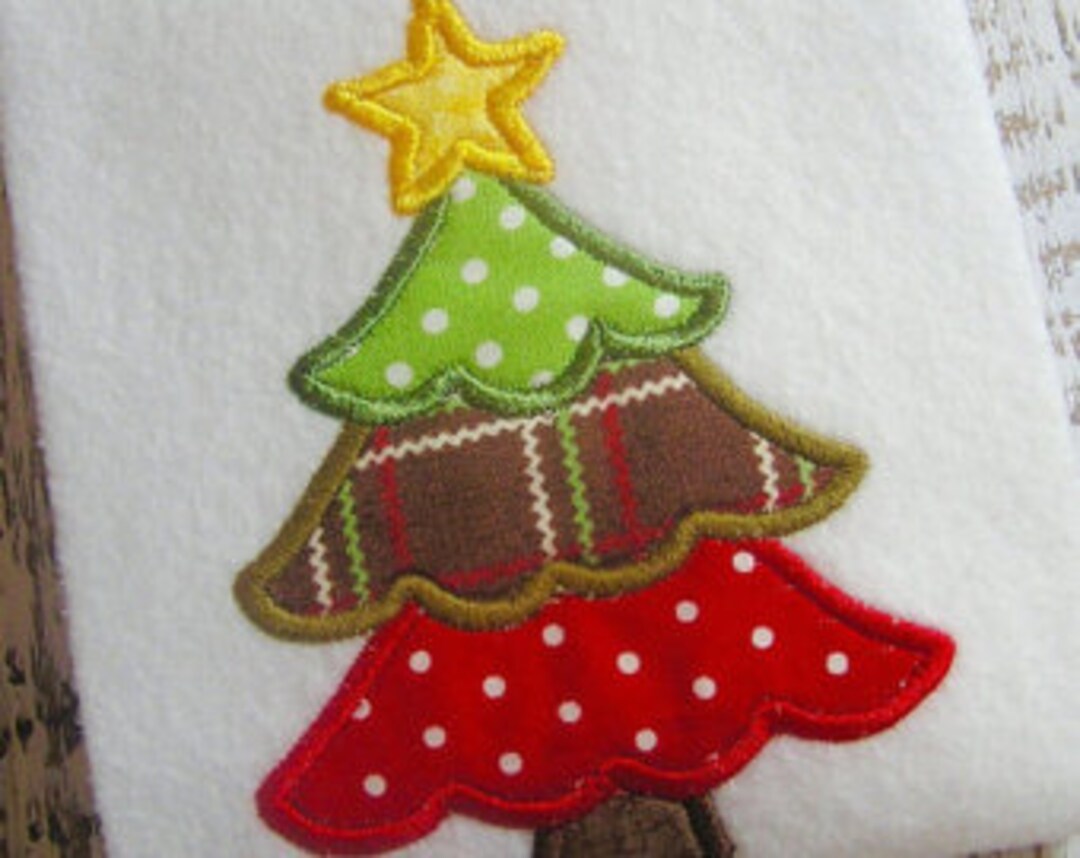 Christmas Tree Applique Machine Embroidery Design, Christmas Appliques ...