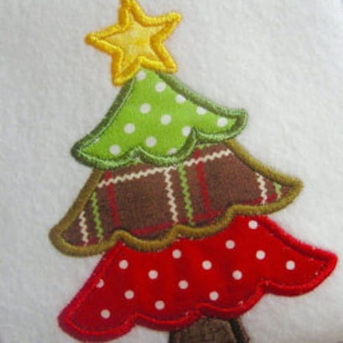 Christmas Tree Applique Machine Embroidery Design Christmas - Etsy