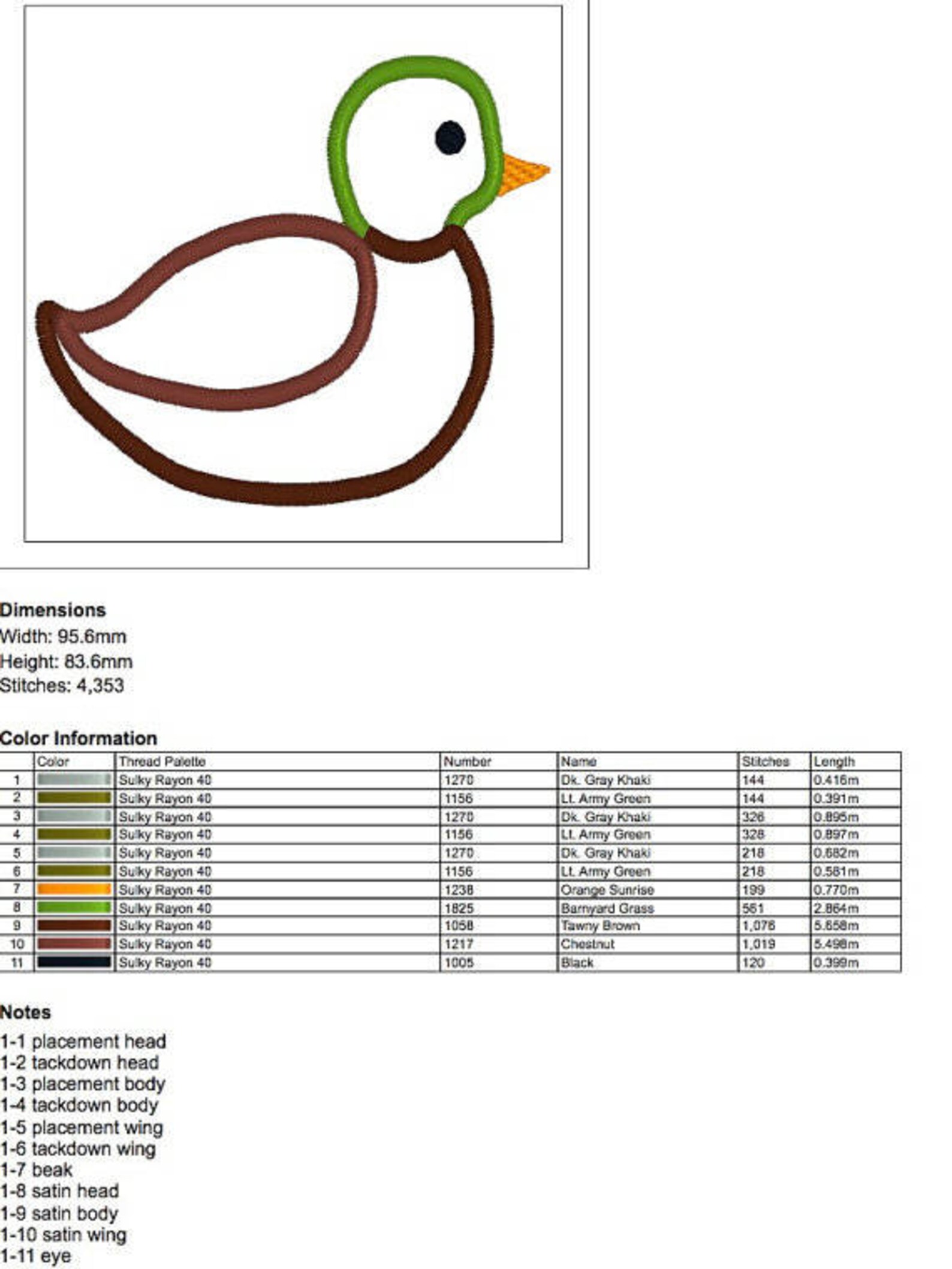 Applique Mallard Machine Embroidery Design Mallard Bird - Etsy