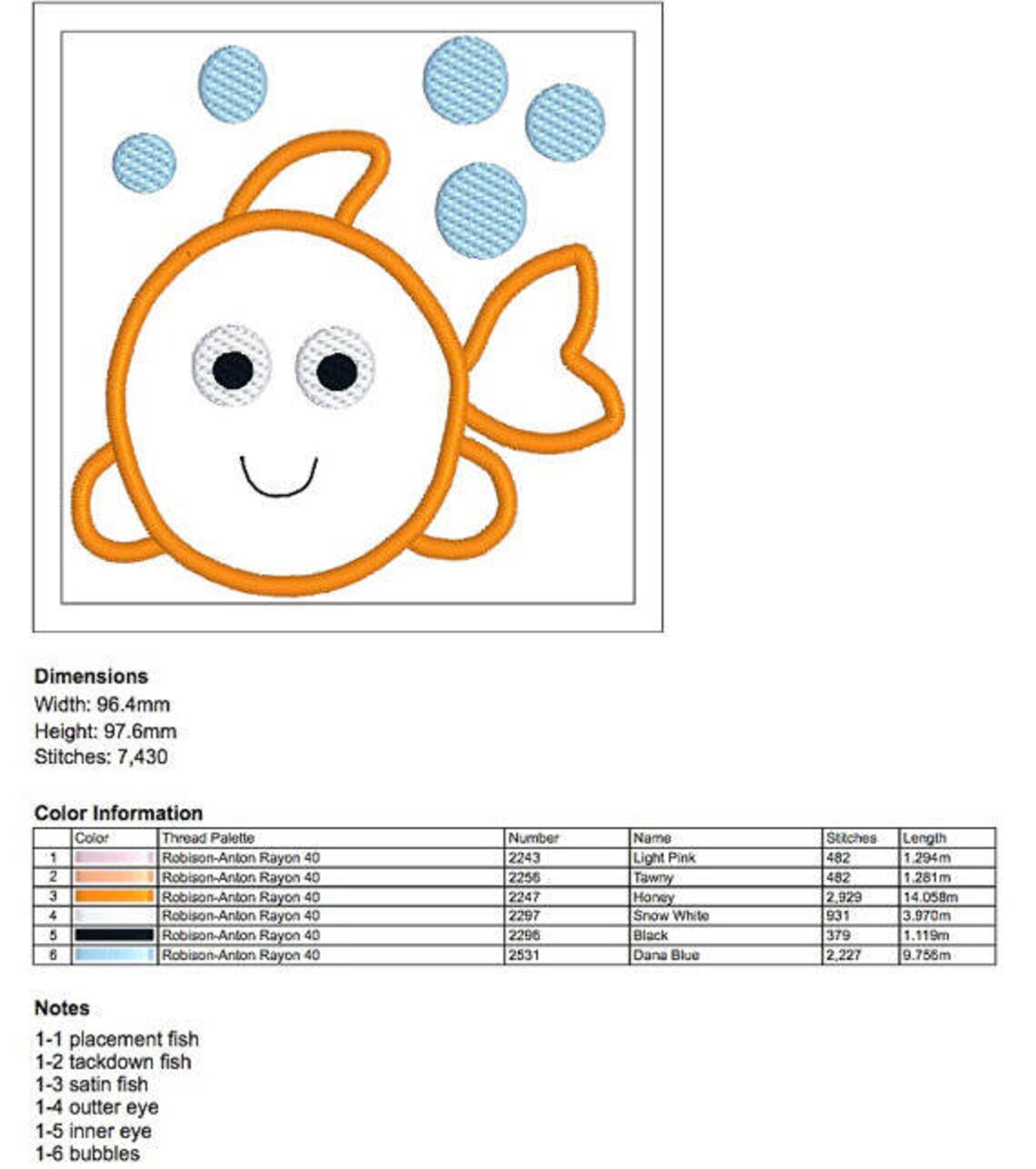 Applique Bubble Fish, Machine Embroidery, Instant Download, Embroidery ...