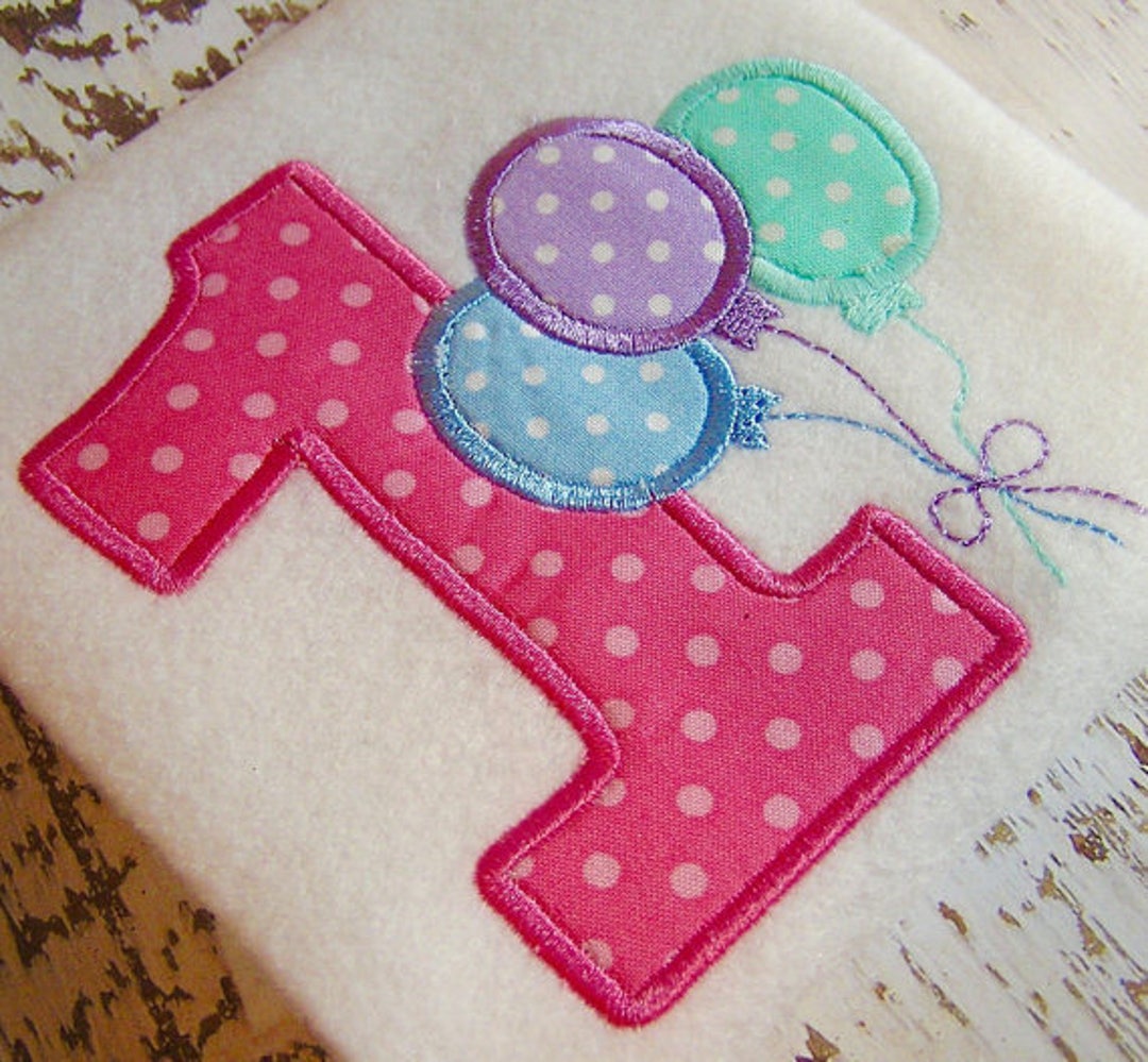 Applique Happy Birthday Balloons, Machine Embroidery, Embroidery ...