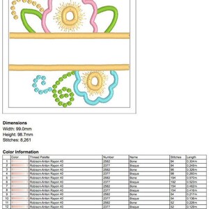 Applique Split Flower Monogram Machine Embroidery Instant Download ...