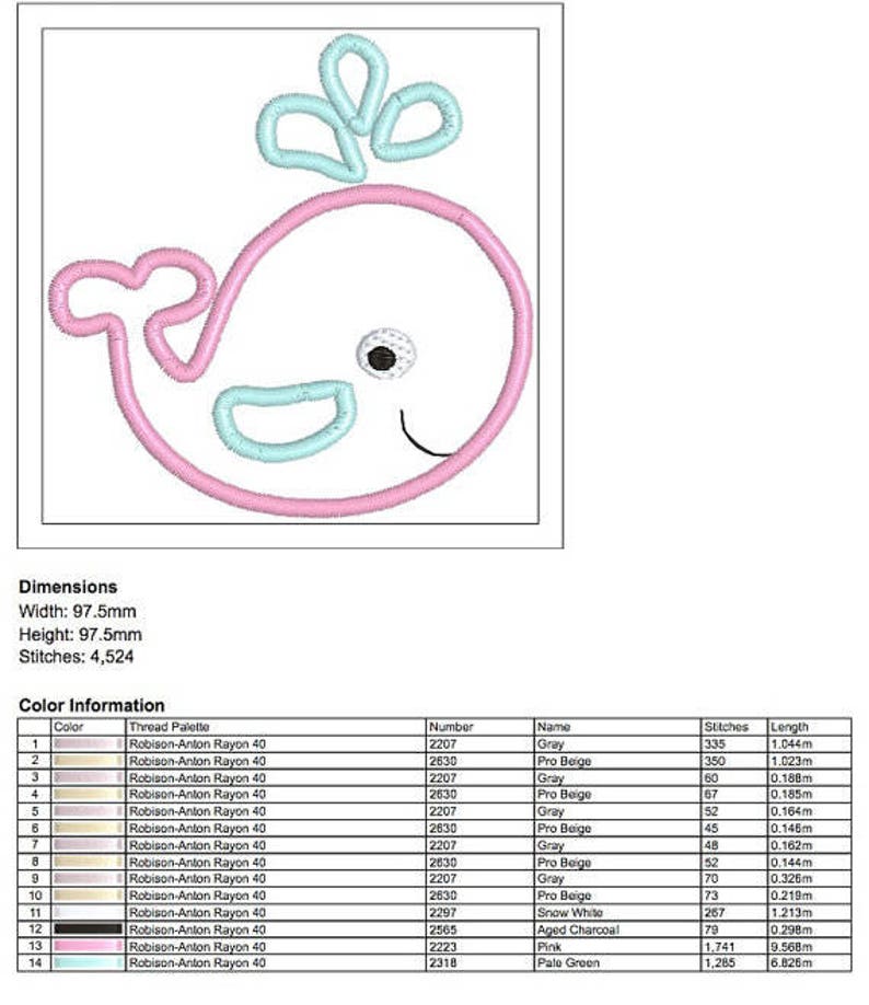 Appliqué Baby Whale Machine Embroidery Design (instant Download) - Etsy